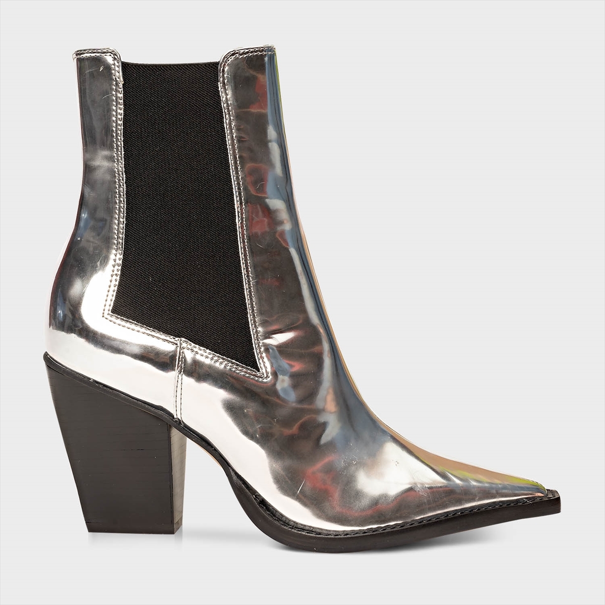 Bota Western Couro Metalizado Silver